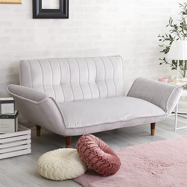 コンパクトソファ 2人掛け リクライニング ベロア サロン 美容室 - flatoo（フラトゥー）コンパクト商品専門店